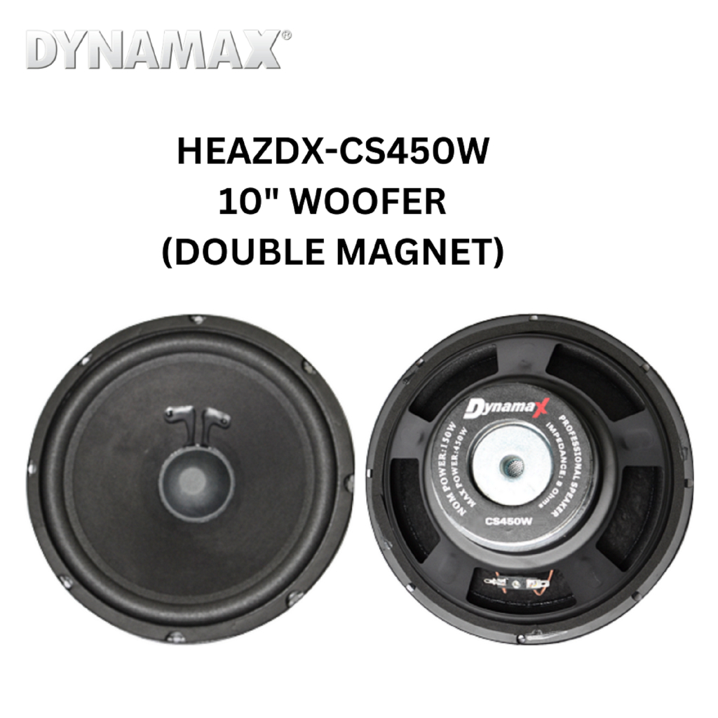 DYNAMAX CS450W 10" 150W Double Magnet Woofer Karaoke Speaker Unit (1 PC ...