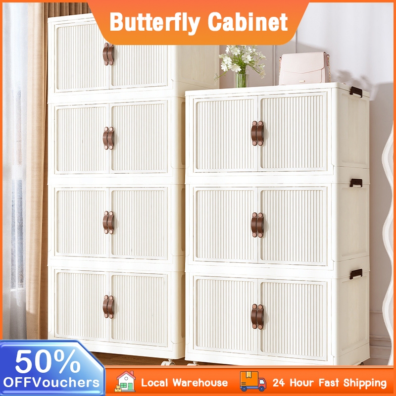 3/4/5 Layers Stackable Storage Cabinet Foldable Multipurpose Storage ...