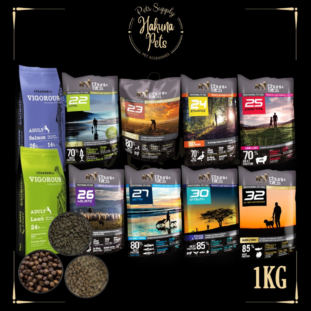 [REPACK] Chunk Bits Dog Food 1kg - (Sensi 27 / Growth 30 / Holistic ...