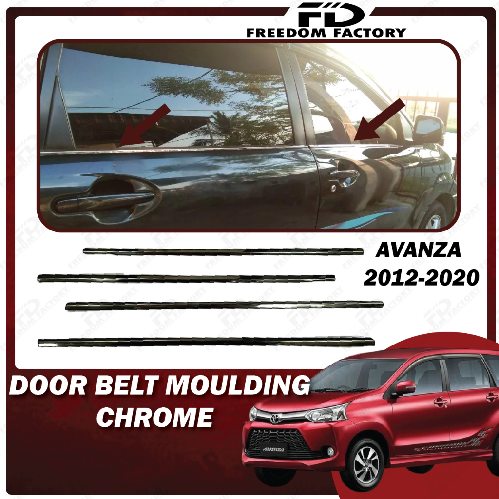 Toyota Avanza 2012-2020 Window Trim Chrome Lining / Door Belt Moulding ...