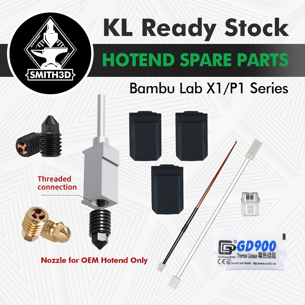 Bambu Lab Spare Parts for P1 X1 Series Heater Thermistor Silicone Sock ...