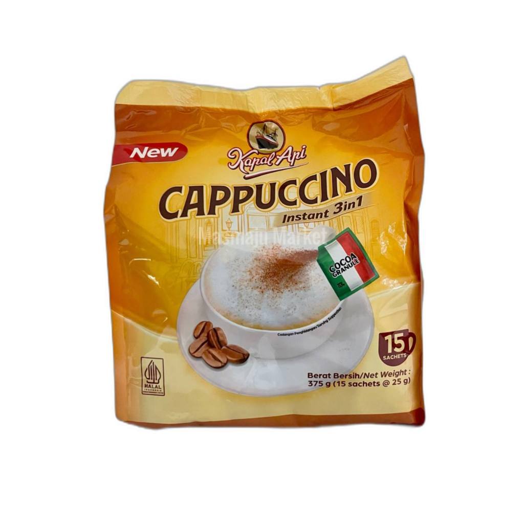 Cappuccino Instant Coffee 3in1 Kapal Api ( 15 Sachets 25G ) 375G ...
