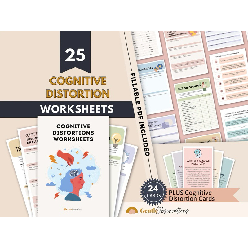 Cognitive Distortion Worksheets, Thinking Errors Flashcards, Unhelpful ... Cognitive Distortion Worksheets, Thinking Errors Flashcards, Unhelpful ...