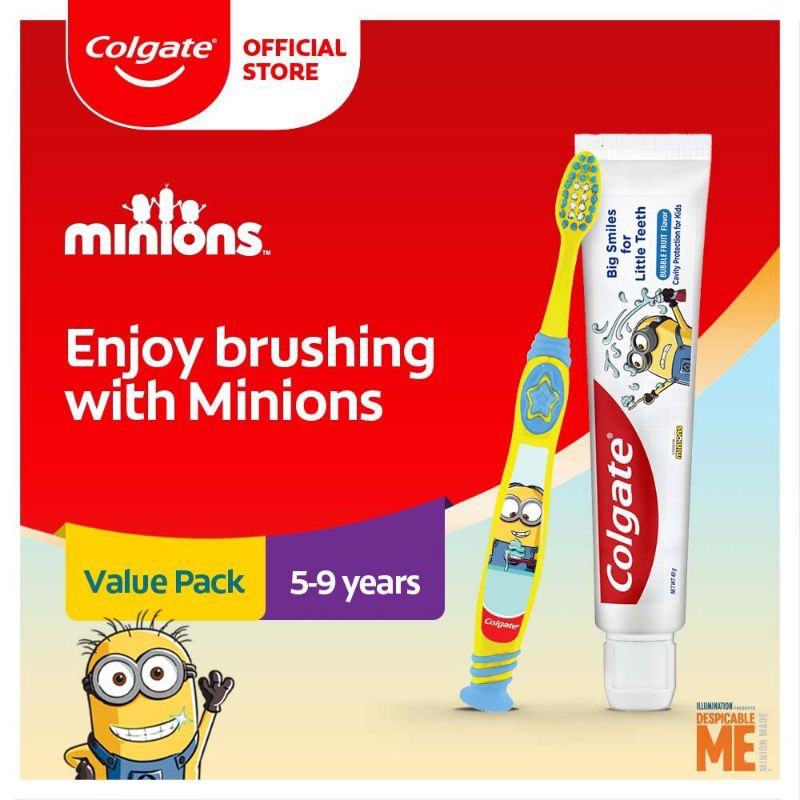 COLGATE KIDS MINION TOOTHPASTE(40g) + TOOTHBRUSH | Shopee Malaysia