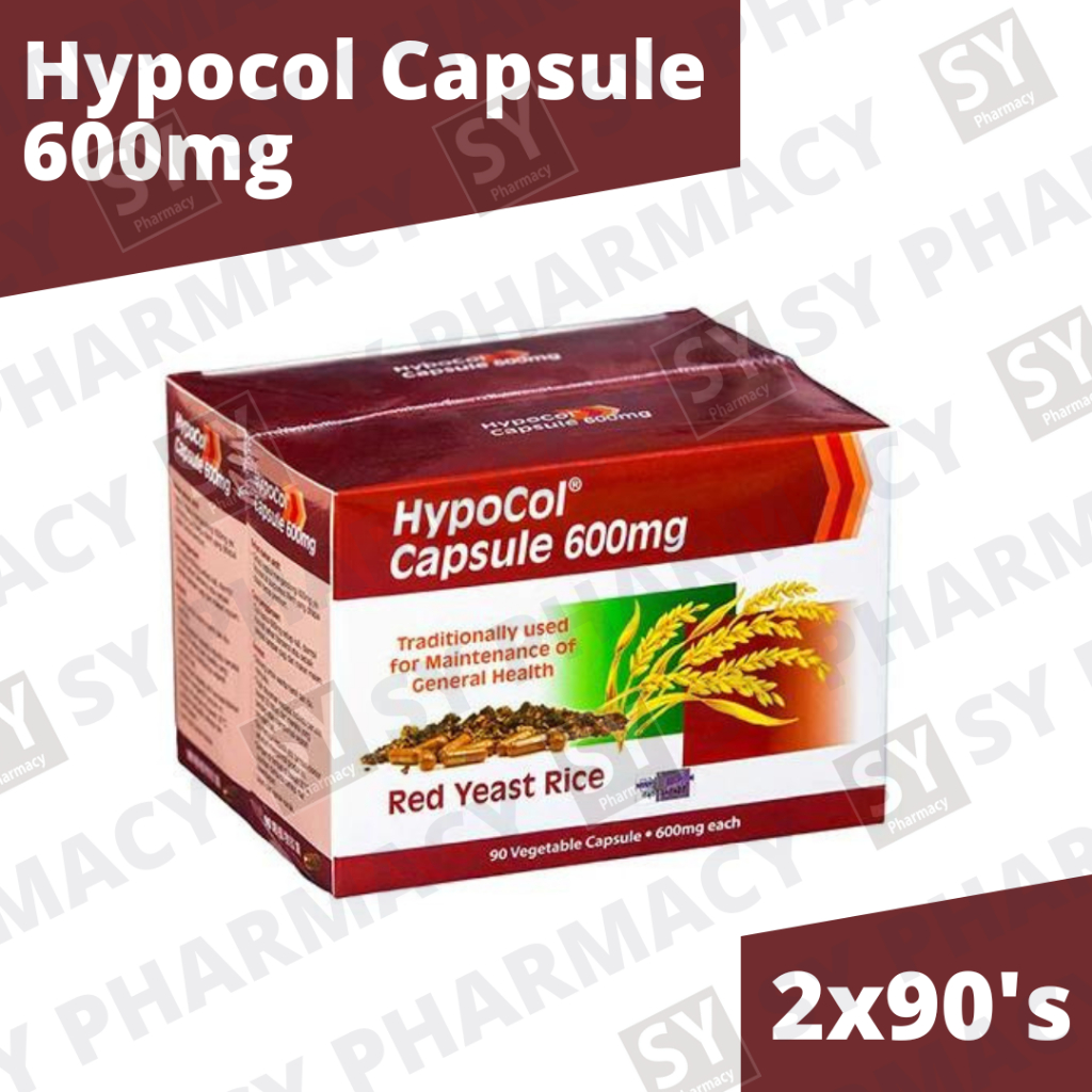 HypoCol Capsule 600mg Red Yeast Rice 2X90's (Exp: 09/2026) | Shopee ...