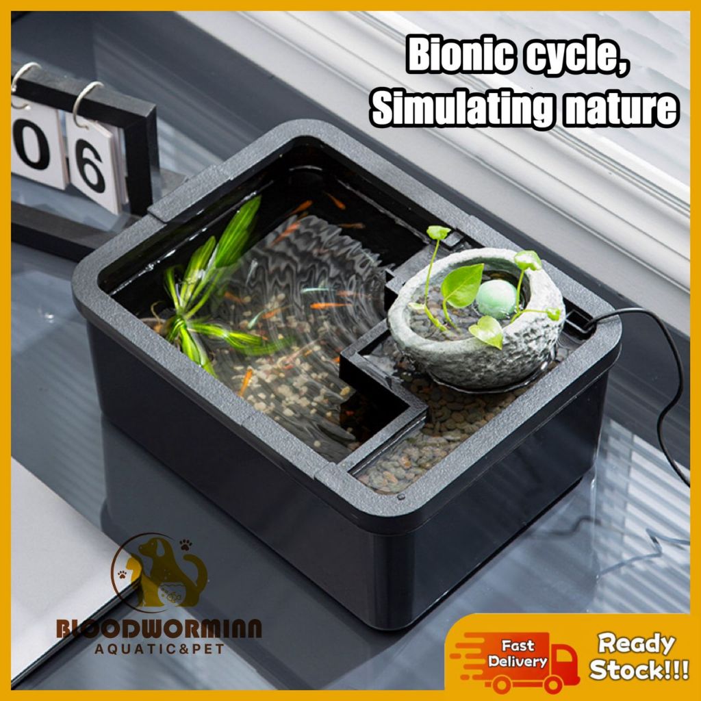 Fish tank desktop landscape ancient method of fish farming ecological ...