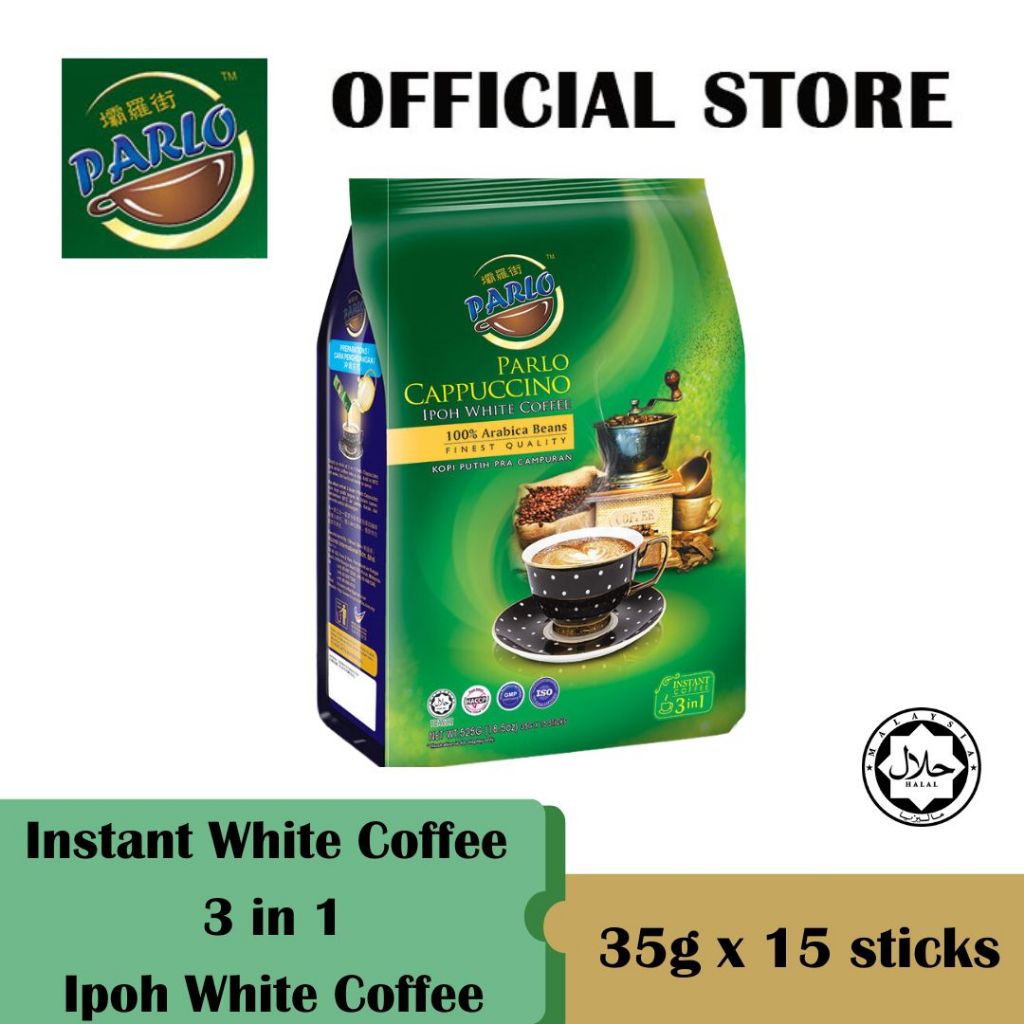 PARLO CAPPUCCINO Ipoh White Coffee 525g (35g x 15 sticks) | Shopee Malaysia