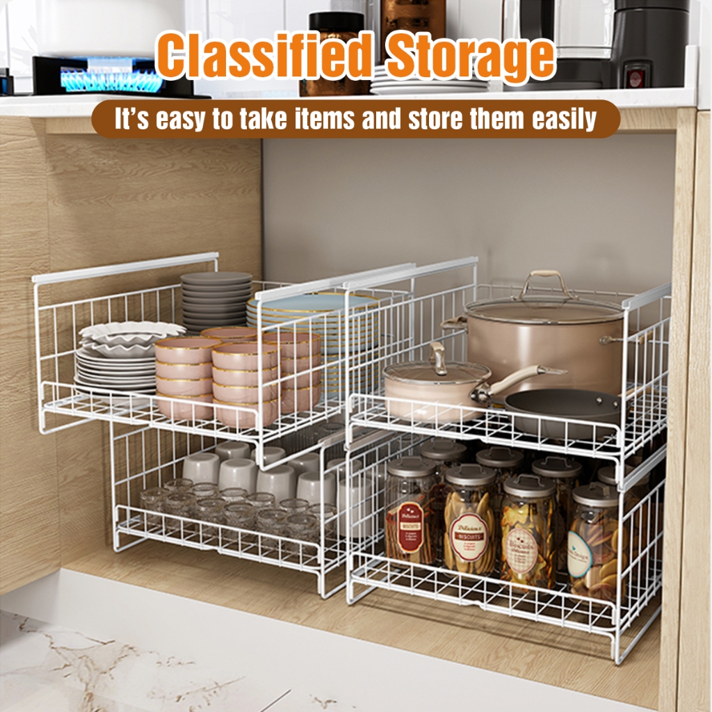 Kitchen Storage Rack Pull Out Rack Kitchen Cabinet Pull Out Basket ...