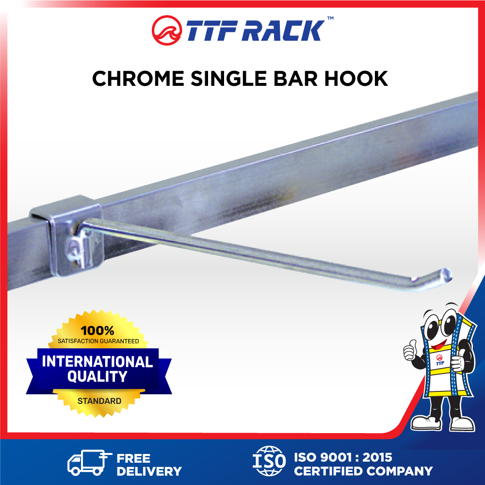 TTF Rack™ (CHSH@10PCS & CHDH@10PCS) Chrome Single Bar Hook & Chrome ...