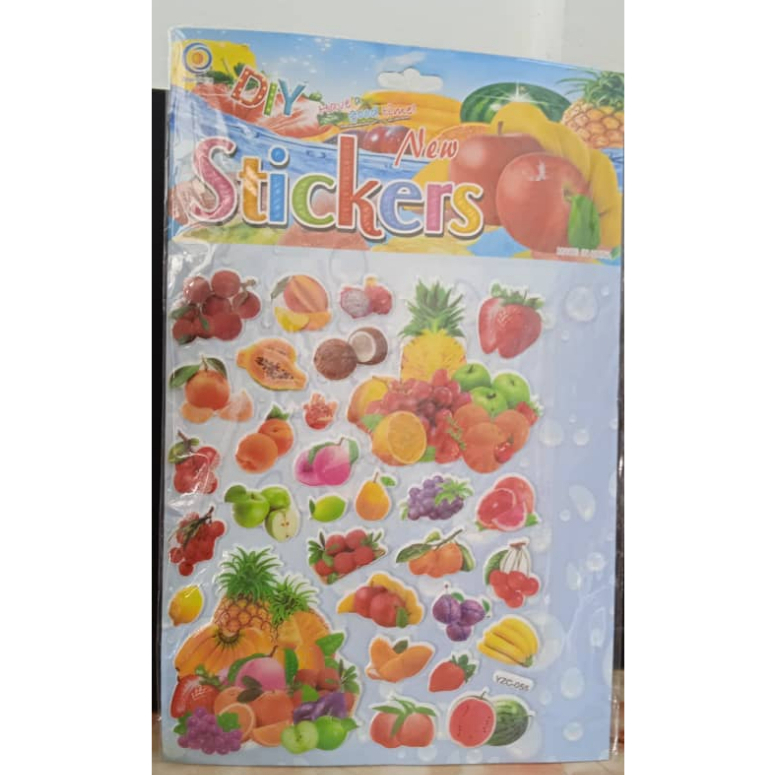 Fruit DIY Sticker and Coloring Book Stiker Diy Buah Buahan dan Buku ...