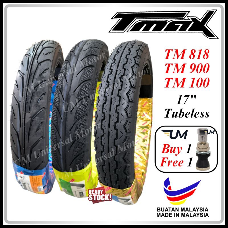 TMAX TYRE TUBELESS TAYAR TIRE 17 BUNGA TAJAM TT9 TT100 DUNLOP MAXXIS ...