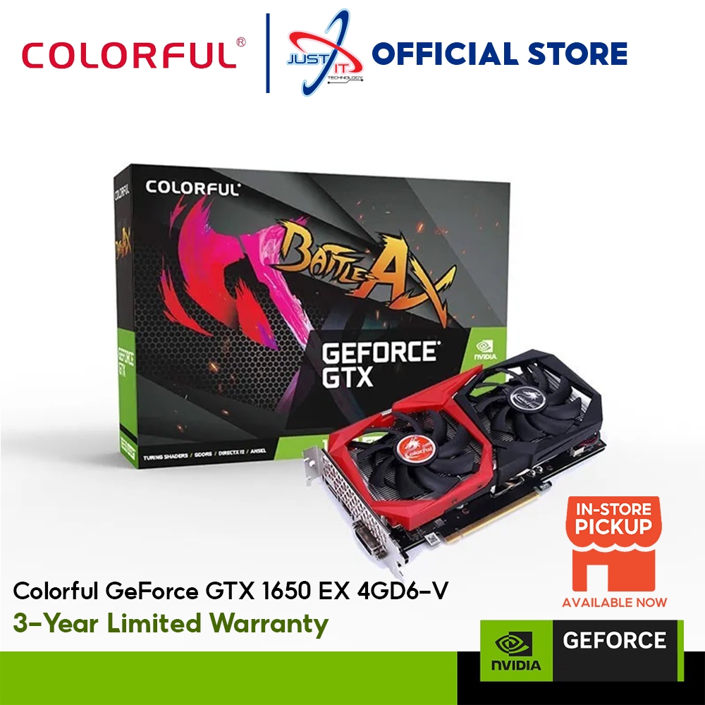 COLORFUL GEFORCE GTX1650 EX 4GD6-V 4GB DDR6 128Bit GRAPHICS CARD ...
