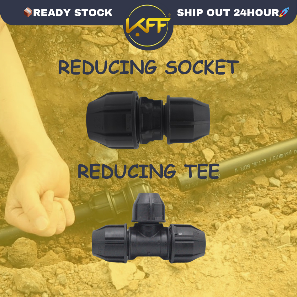 HDPE Poly Fitting Poly Pipe Connect Reducing Socket / Reducing Tee 20mm ...