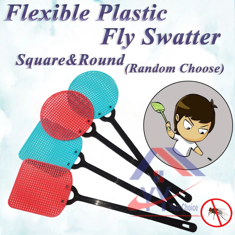 Fly Swatter/Square&Round Flexible Plastic Fly Swatter/Colorful Fly ...