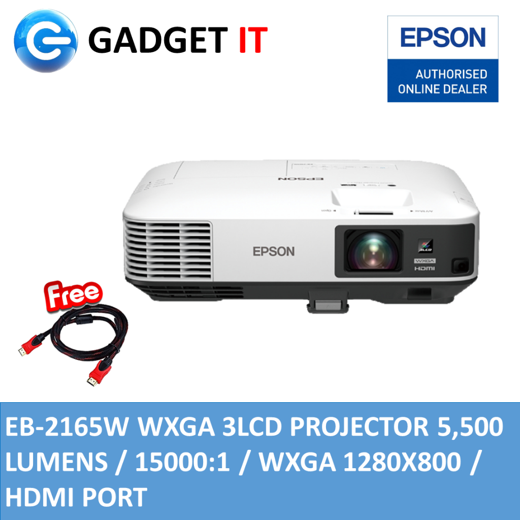 EPSON EB-2165W 5500 LUMENS WXGA 3LCD PROJECTOR (FREE HDMI CABLE) | Shopee Malaysia
