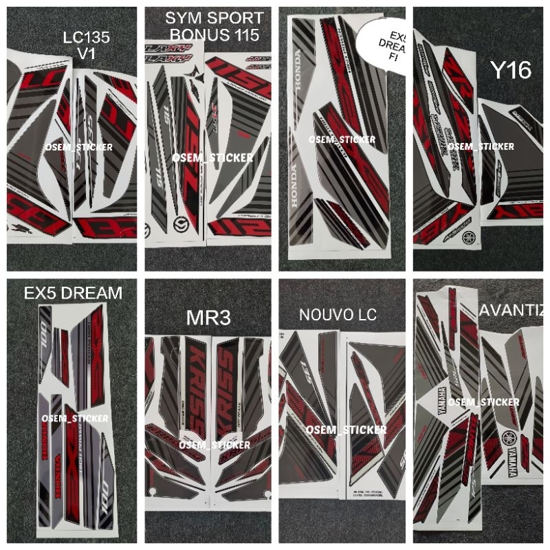 STICKER BATMAN SPORT BONUS/MR3/KRISS/EX5/EX5 FI/NOUVO LC/LAGENDA 115 ...