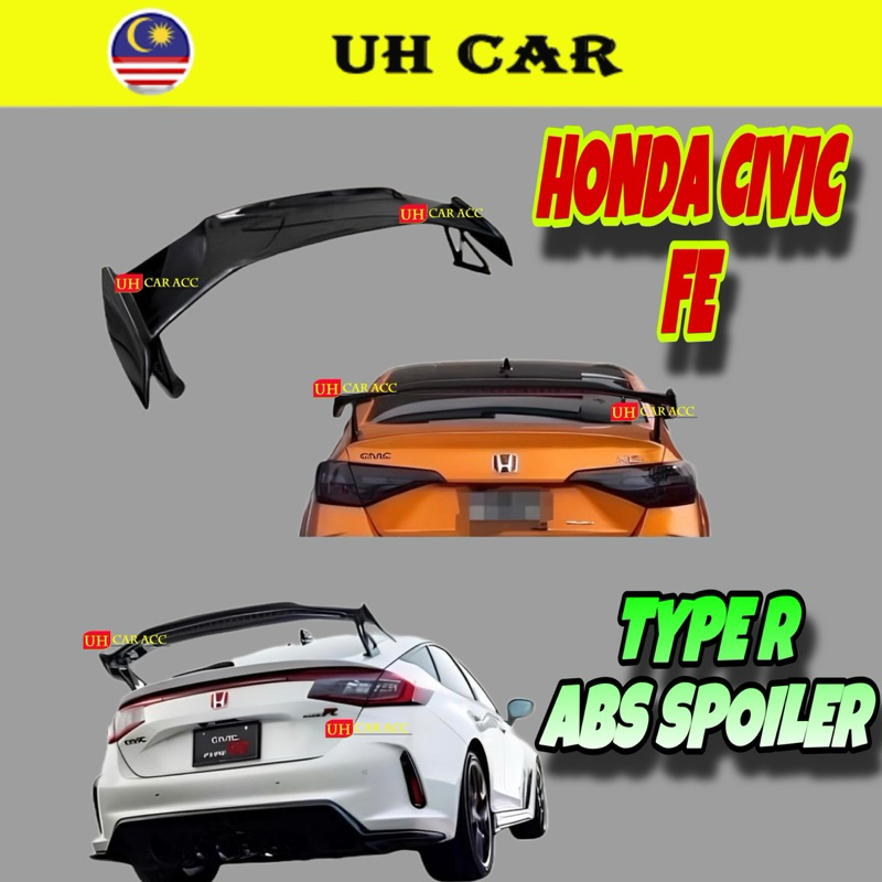 (TYPE R) Honda Civic FE 2023 2024 Type R Abs Spoiler Glossy Black ...