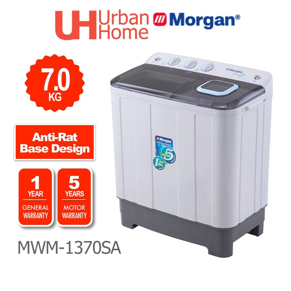Morgan Twin Tub Washer Semi Auto Washing Machine ( 7kg ) MWM-1370SA ...