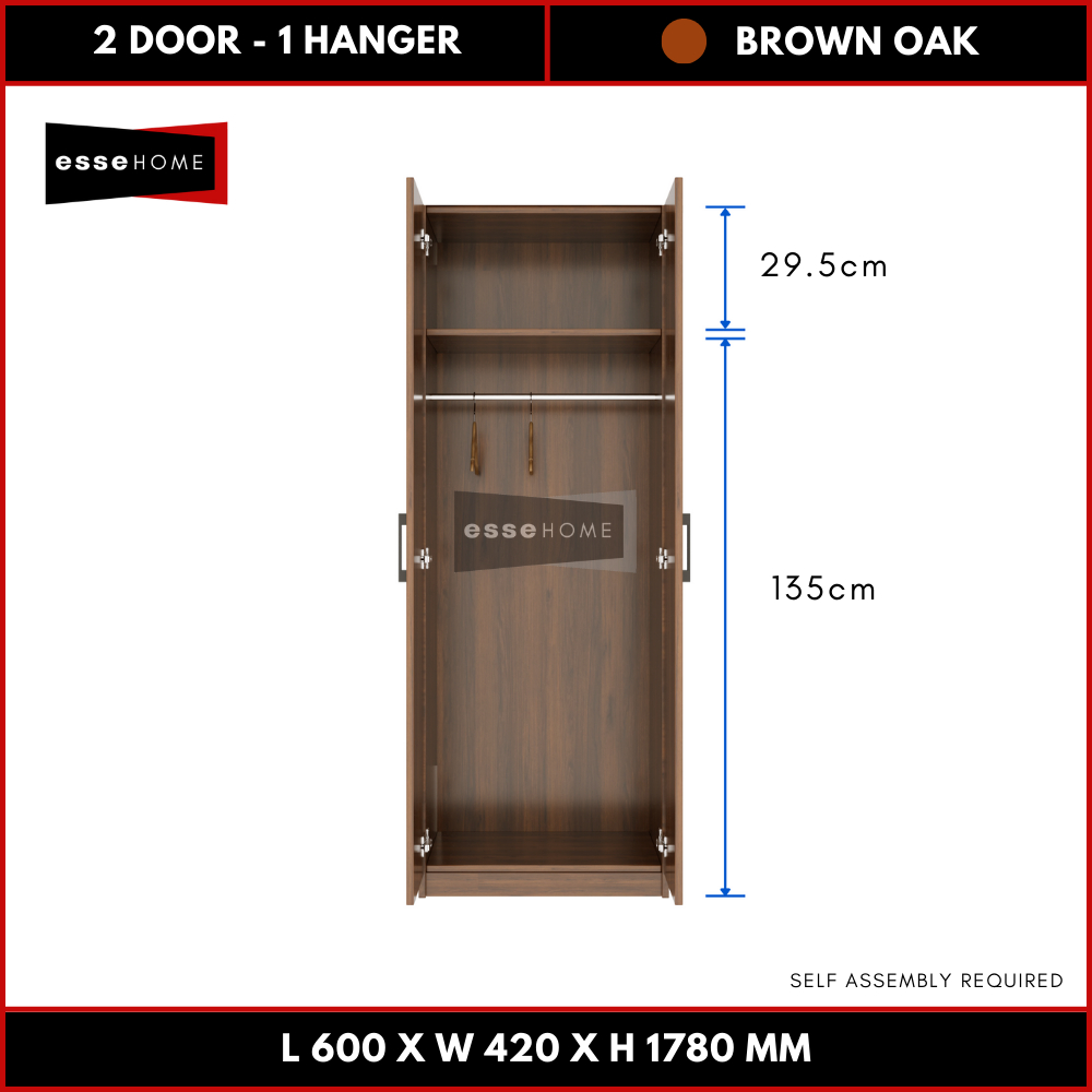 [FREE SHIP] EsseHome 2 Door Wardrobe 3 Door Wardrobe Cupboard Storage ...