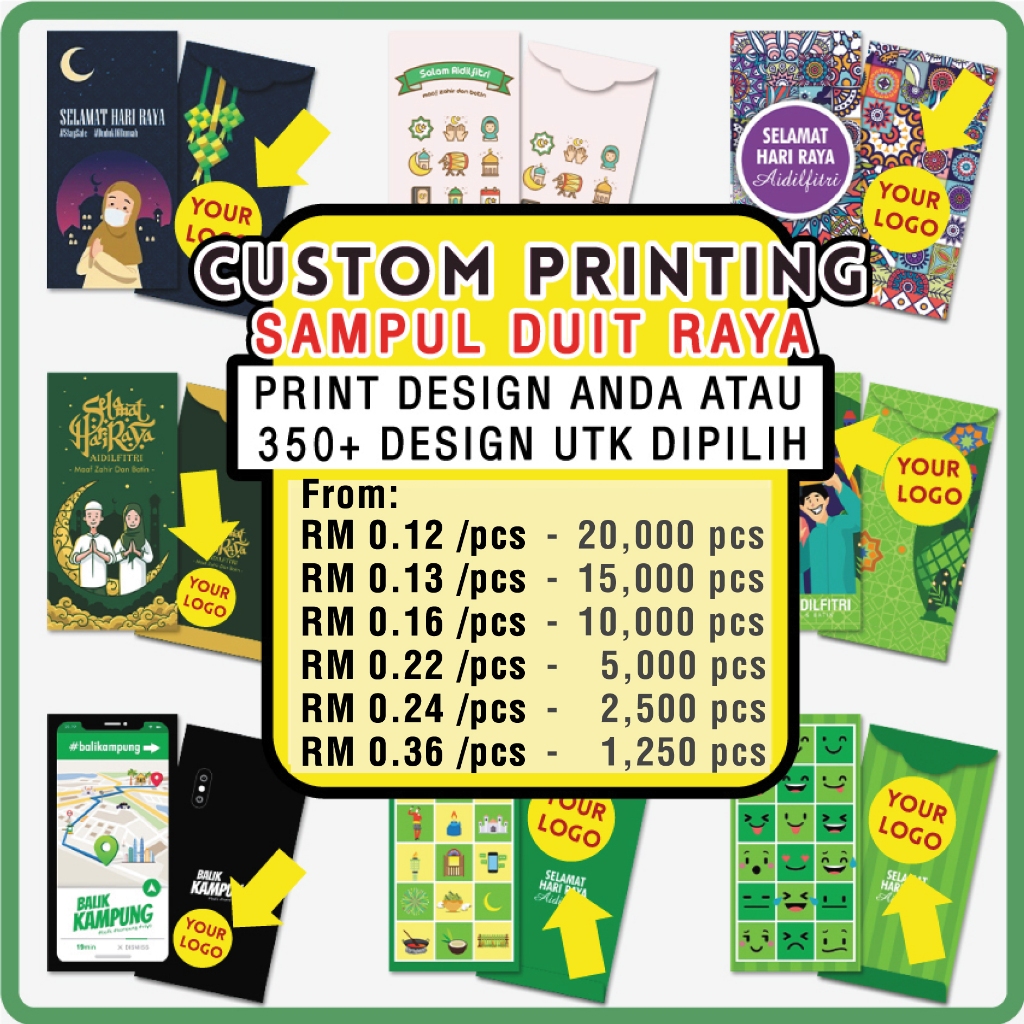 Custom Made Printing Sampul Duit Raya Aidilfitri 2023 Money Packet ...
