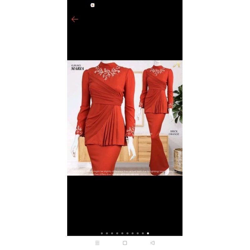 kurung maria oren brick | Shopee Malaysia