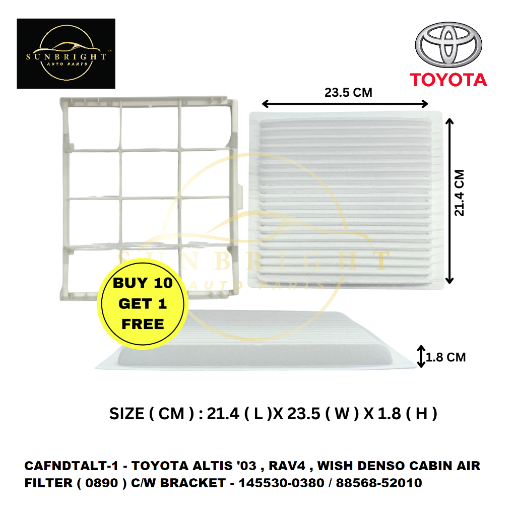 TOYOTA ALTIS '03 , RAV4 , WISH DENSO CABIN AIR FILTER ( 0890 ) C/W ...