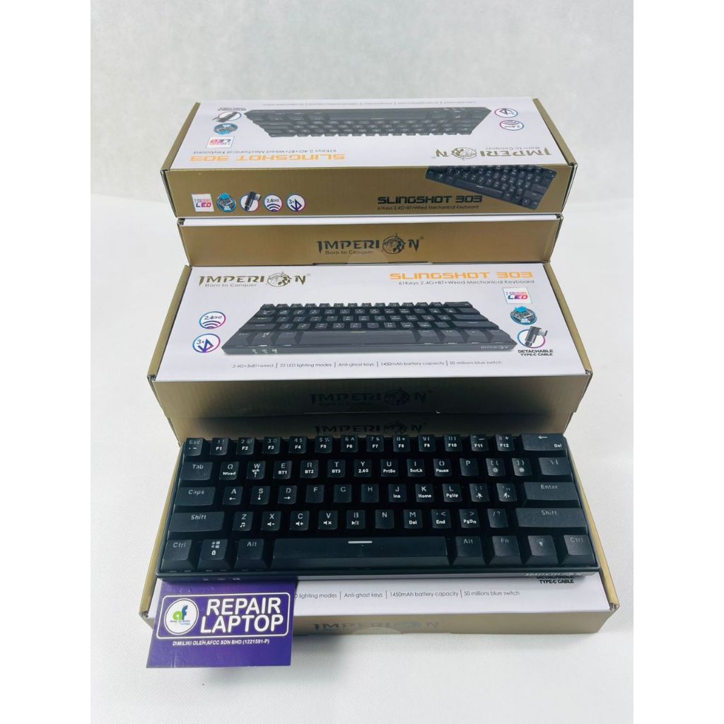New IMPERION SLINGSHOT 303 3-MODE MECHANICAL GAMING KEYBOARD WIRELESS ...