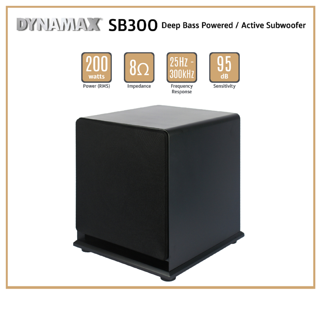 DYNAMAX SB300 12" 450W(MAX) Deep Bass Active Subwoofer 12" for Home ...
