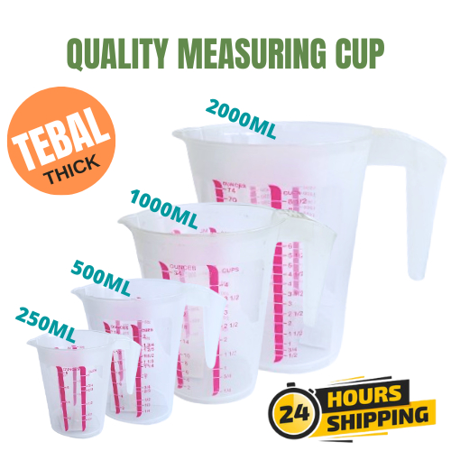 5STAR MEASURING CUP 250ML 500ML 1000ML 2000ML THICK QUALITY LARGE PLASTIC MEASURING CUP CAWAN ...