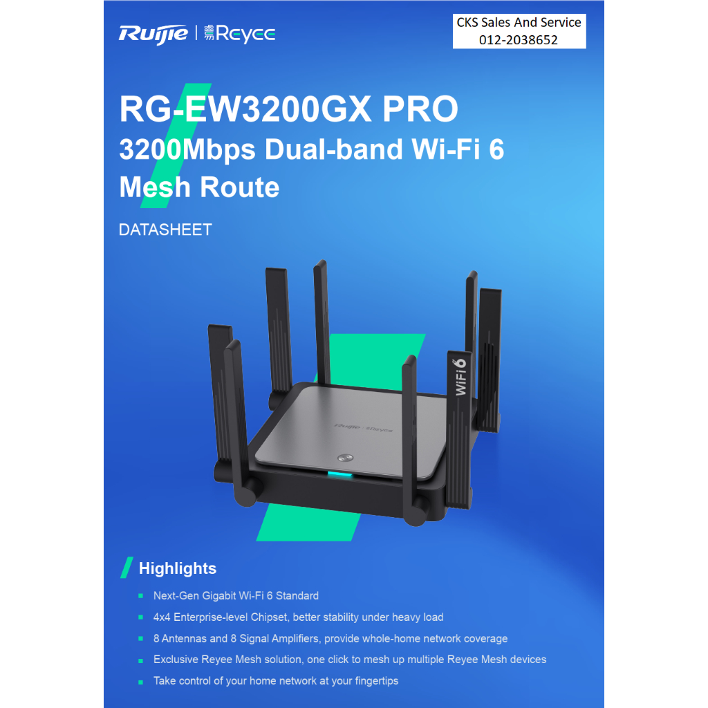 Ruijie/Reyee RG-EW 3200 GX PRO (Wifi 6 Router) | Shopee Malaysia
