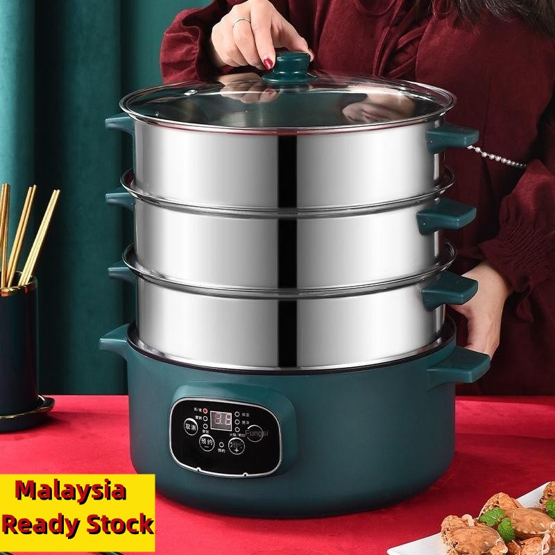 28CM multi-layer electric steamer 3/4 layer plug-in electric heating ...