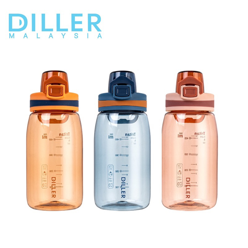 Diller food Grade Pc one click open Direct Drinking Portable Handle Water Bottle D43 (350ml ...