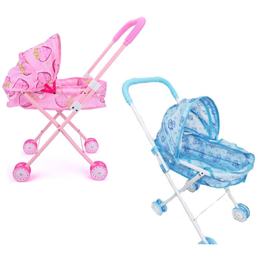 Baby Stroller With Baby Doll Toy Play Set For Girl Kid Best Gift Troli ...