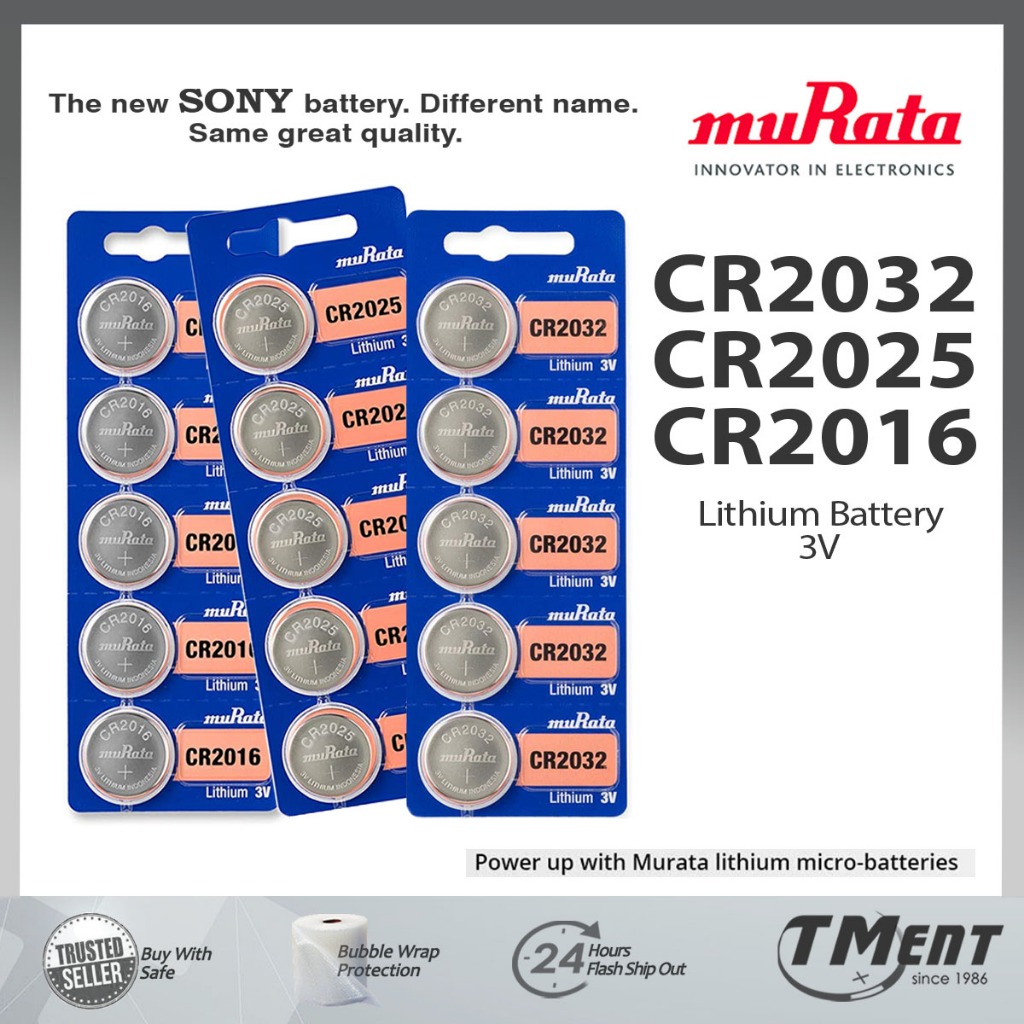 (SONY) muRata CR2032 CR2025 CR2016 CR1632 CR1620 CR1616 Cr1220 3V Lithium Battery For Car Remote ...