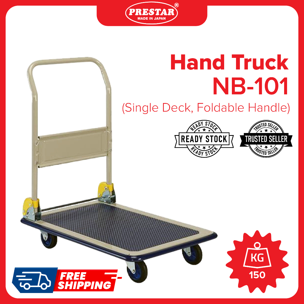 Prestar Metal Hand Trolley (Single Deck, Foldable Handle) 150kg- NB101 ...