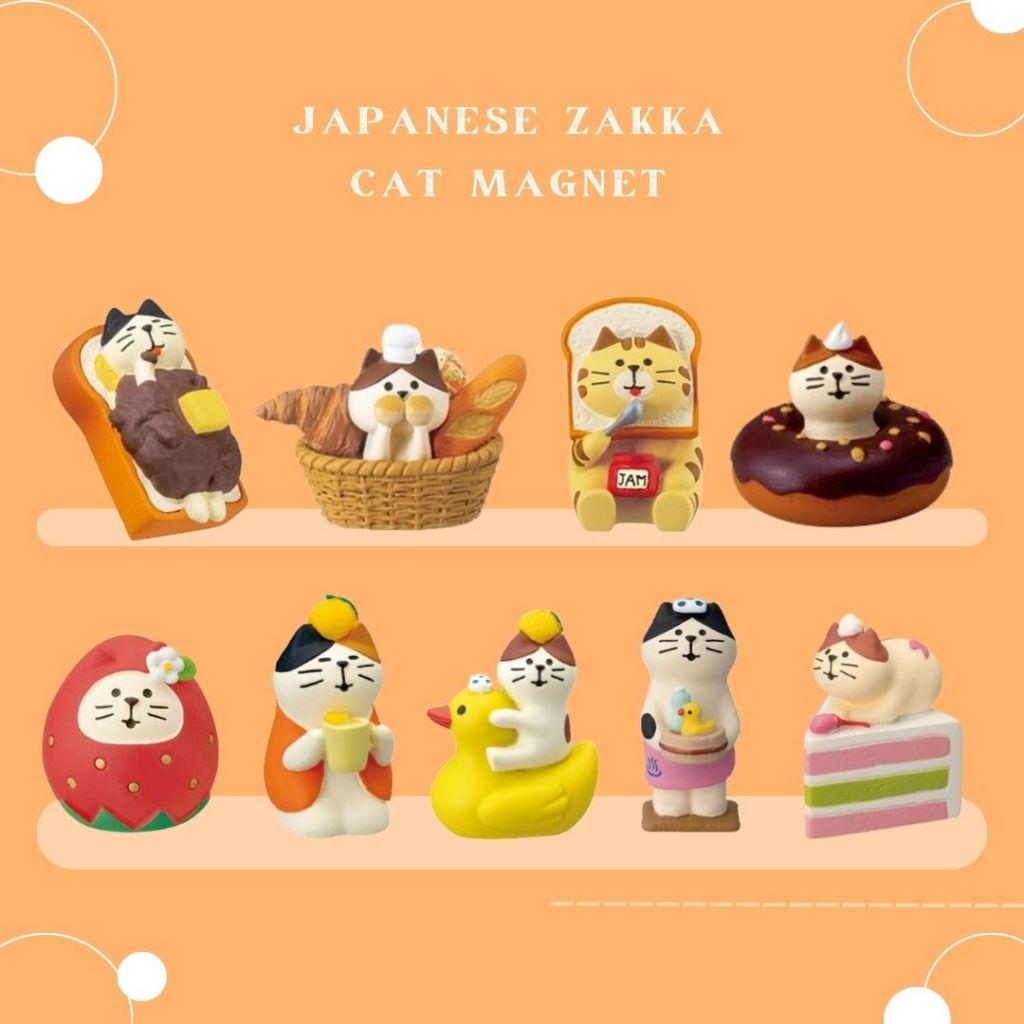 Zakka Magnet Japanese Style Cat Kitten Cute Fridge Magnet Gift Idea Cat Lover Decor Figurine ...