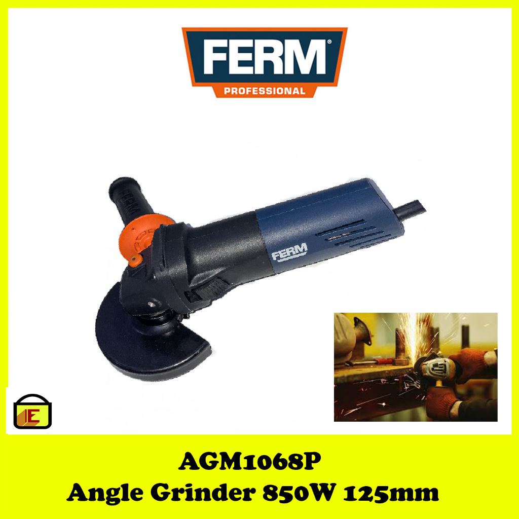 Ferm AGM1068P Angle Grinder Machine saw with lock on switch 850W-125mm ...