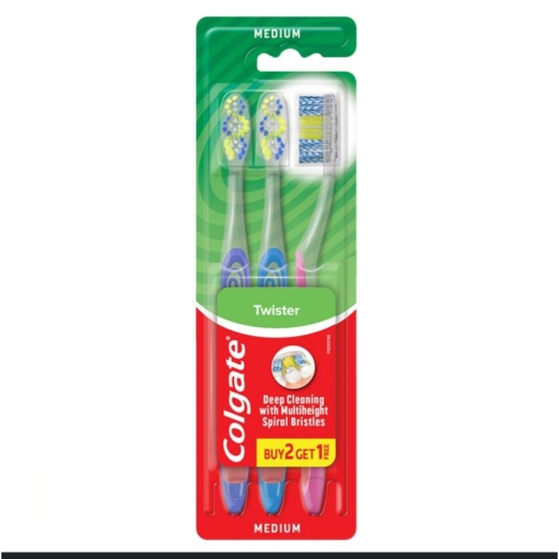 (free shipping )Colgate twister toothbrush valve pack 3s(medium ...