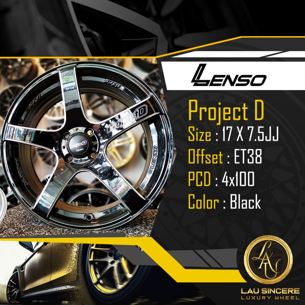 Lenso Project D 17 X 7.5JJ 4x100 Black | Shopee Malaysia