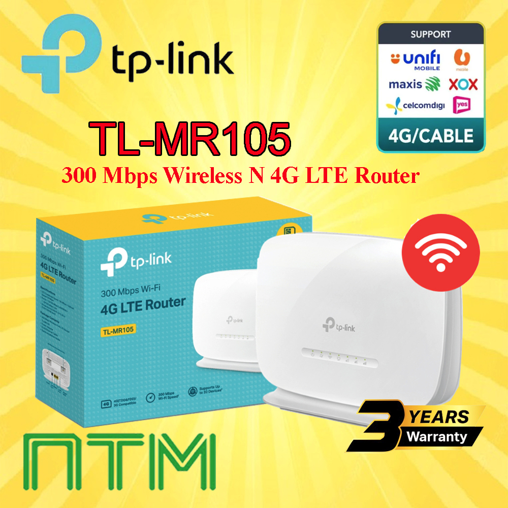 TP-Link N300 TL-MR105 4G LTE Router Sim Card Modem Wi-Fi Router Support ...