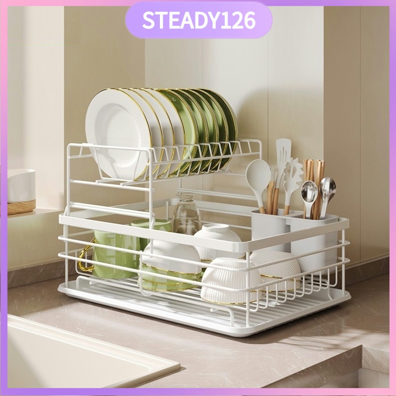 Japanese Style Minimalist Double Layer Dish Rack Dish Drainer ...