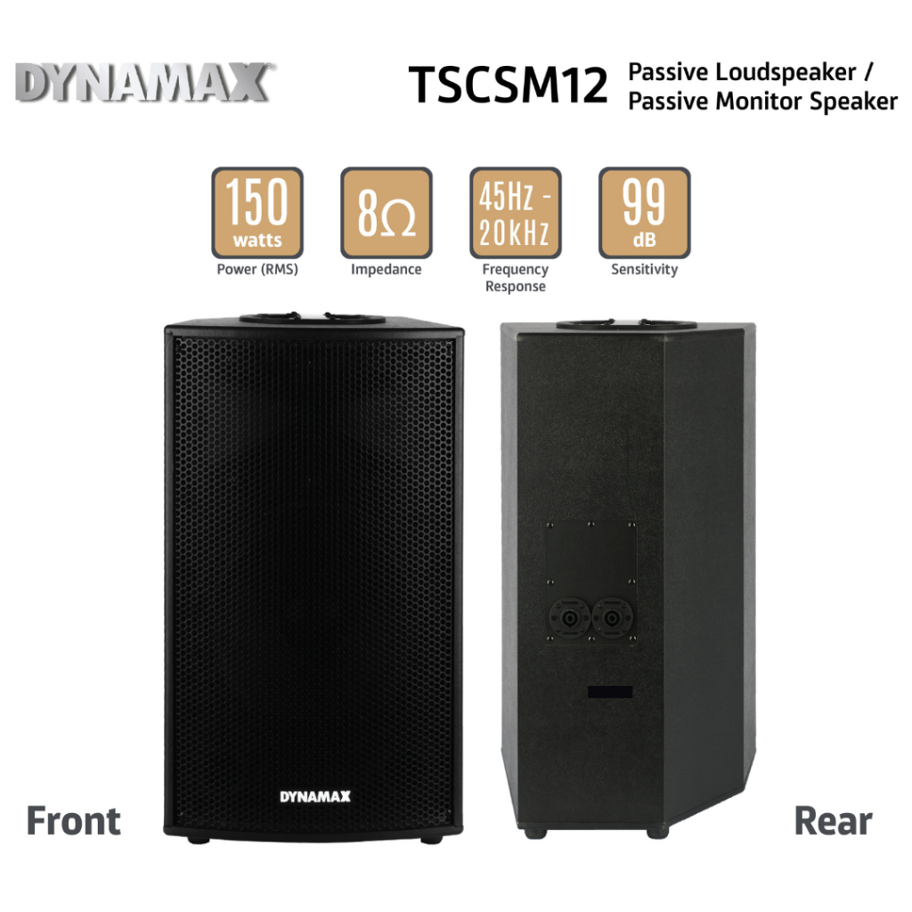 DYNAMAX TSCSM12 12" 2-WAY 150W Passive Loudspeaker 1 biji (Order 1 speaker dalam 1 order ...