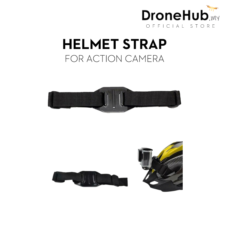 Vented Helmet Strap Mount for Action Camera Adjustable Strap with Basic ...