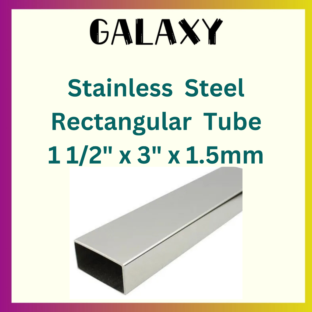 Stainless Steel 304 Rectangular Tube 1 1/2" x 3 x 1.5mm Thickness ...
