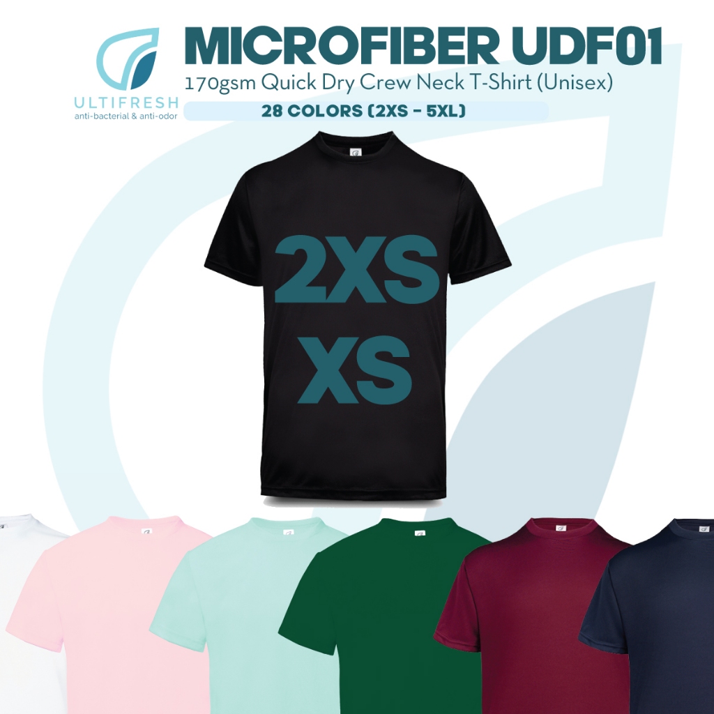 ULTIFRESH 2XS XS Extra Small T Shirt Jersey Microfiber Tshirt Jersi ...