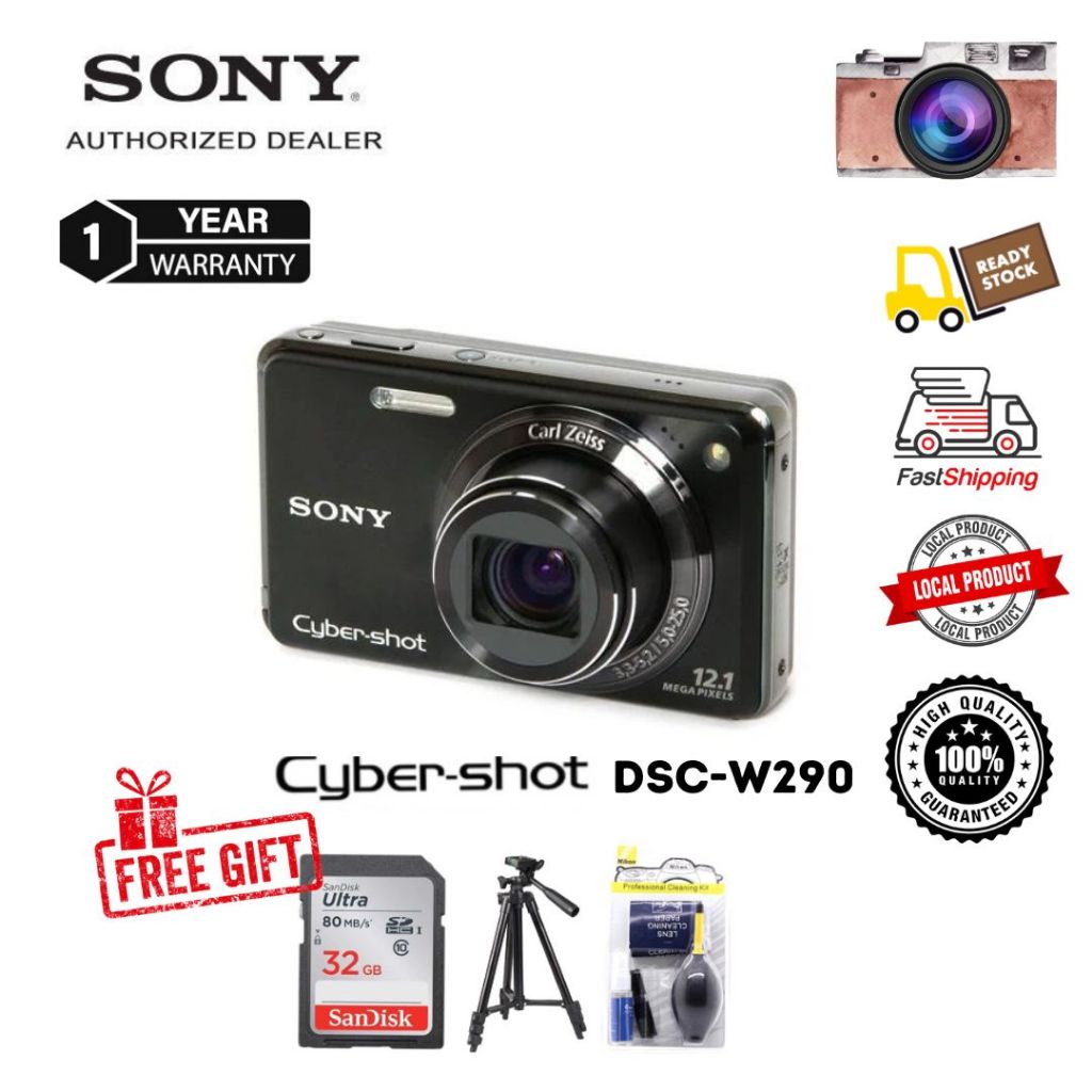 Sony Cyber-shot DSC-W290 12.1 MP Digital Camera with 5x Optical Zoom (1 ...