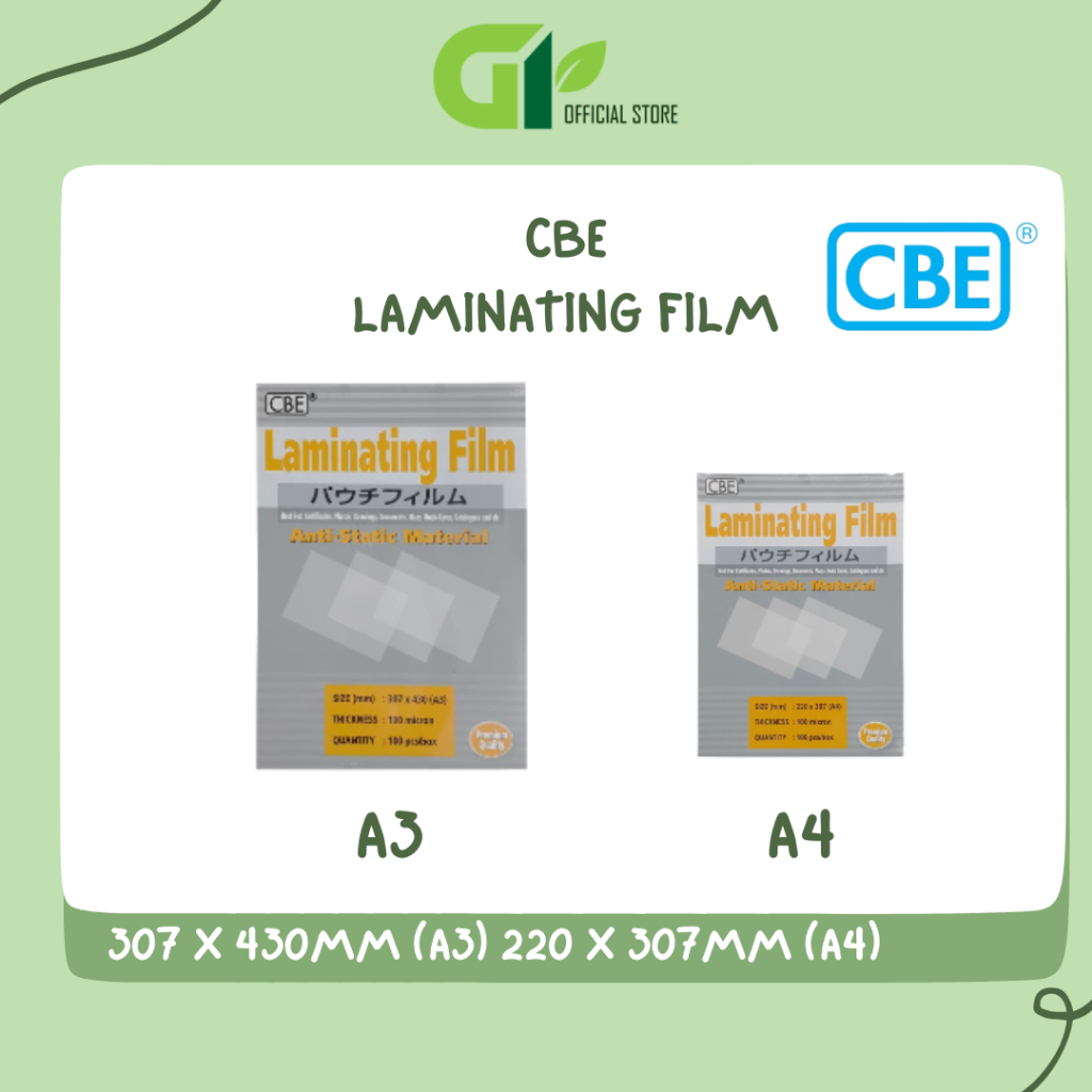 [GY Office] CBE A3/A4 Laminating Film - 220X307MM A4/307X430MM A3 ...