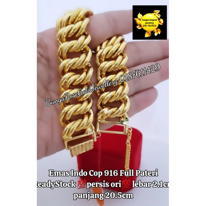 🔥Emas Indo Cop 916 Full Pateri Readystock Gelang Coco🔥💯persis ori💯 ...