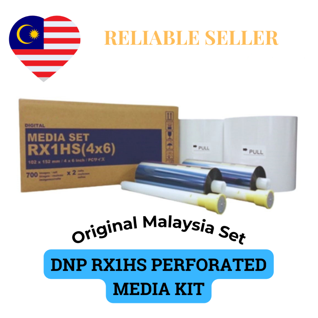 DNP Perforated paper 4x6 RX1HS Photo Paper Malaysia Set (1Roll/ 2Roll with Box) | Shopee Malaysia