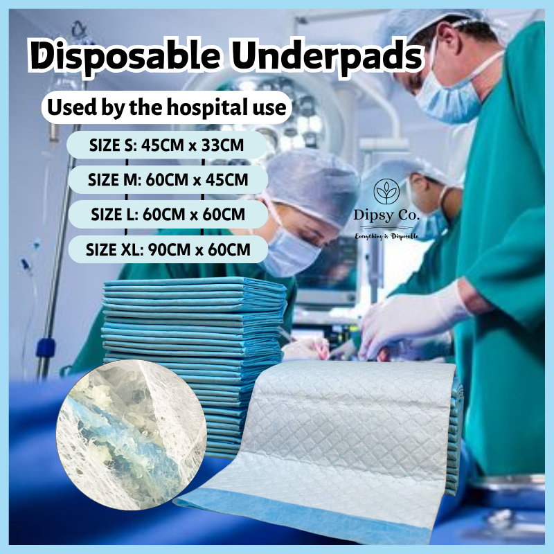 【Dipsy.co】Hospital Use Pelapik Katil Hosp Underpad Disposable Cotton ...